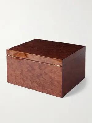 RAPPORT LONDON Heritage Burr Walnut 16-piece Watch Box