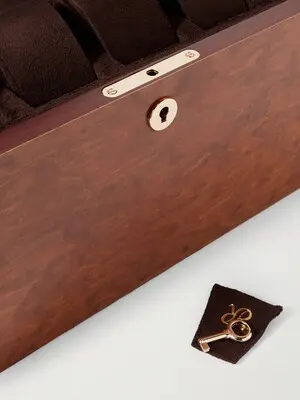 RAPPORT LONDON Heritage Burr Walnut 16-piece Watch Box