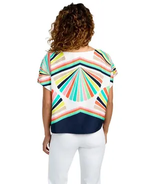 Trina Turk Breezy Top" Printed Modal Short Sleeve Blouse