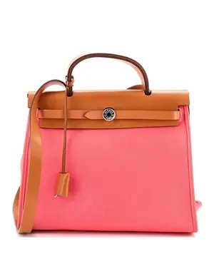 Hermès 31 Herbag Zip Leather And Toile