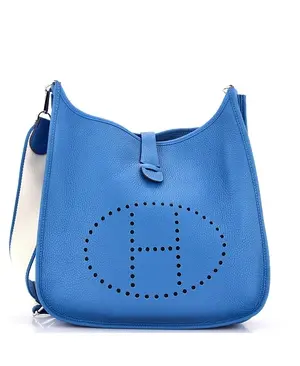 Hermès Gm Evelyne Bag Gen Iii Clemence - Blue