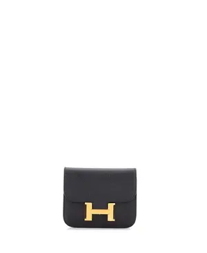 Hermès Constance Slim Wallet Epsom - Black