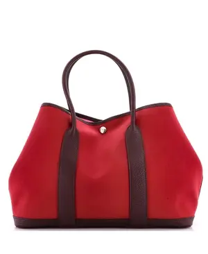 Hermès 36 Garden Party Tote Toile And Leather - Red