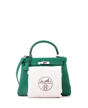 Hermès Kelly 28 Handbag Green Togo With Palladium Hardware - Vert Vertigo