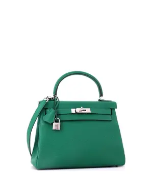 Hermès Kelly 28 Handbag Green Togo With Palladium Hardware - Vert Vertigo