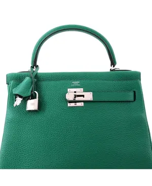 Hermès Kelly 28 Handbag Green Togo With Palladium Hardware - Vert Vertigo