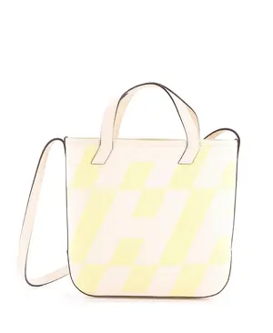 Hermès 27 Cabas H En Biais Tote Canvas With Leather - Yellow