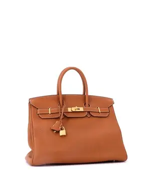 Hermès Birkin 35 Handbag Brown Togo With Hardware - Gold