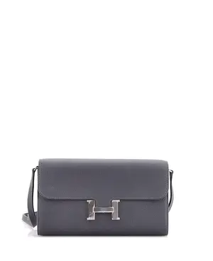Hermès Constance To Go Wallet Evercolor - Gray