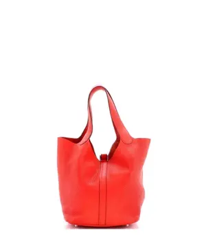 Hermès Mm Picotin Lock Bag Clemence - Red