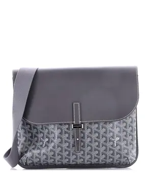 Goyard Coursier Messenger Bag Coated Canvas And Leather Gray