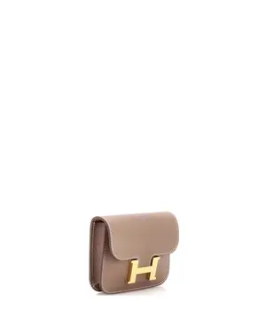 Hermès Constance Slim Wallet Evercolor - Gray