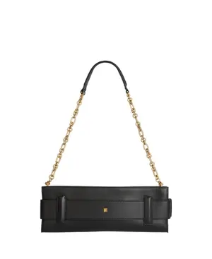 Balmain Anthem Smooth Leather Clutch With Gold Tone Hardware - Black