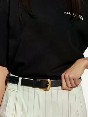 ALLSAINTS Braided Leather Belt With Gold-tone Buckle