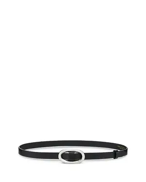Rag & Bone Harper Leather Belt With Gold Tone Buckle - Black