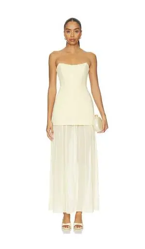 Amanda Uprichard Christy Maxi Dress - Cornsilk
