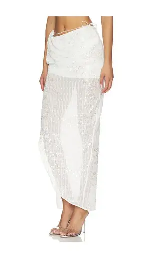 MARRKNULL Beaded Midi Skirt