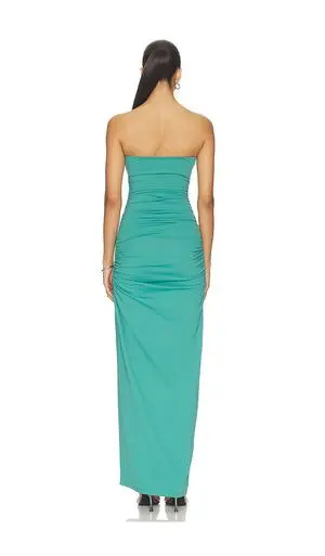 Susana Monaco Strapless Wire Tube Side Slit Maxi Dress