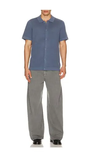 Onia Drop Needle Button Up Shirt In Slate