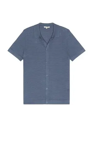 Onia Drop Needle Button Up Shirt In Slate