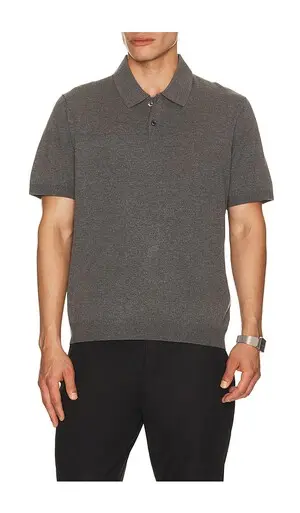 Theory Light Bilen Soris Polo In Charcoal - Medium Grey