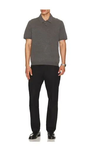 Theory Light Bilen Soris Polo In Charcoal - Medium Grey