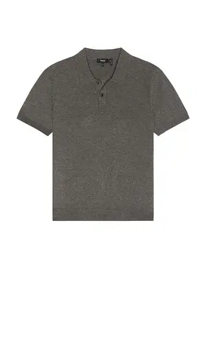 Theory Light Bilen Soris Polo In Charcoal - Medium Grey