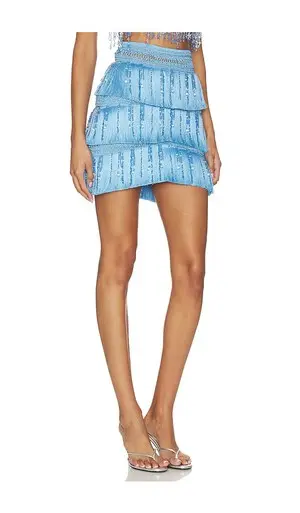 PatBO Clara Fringe Mini Skirt