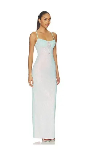 AREA Crystal Hotfix Gown - Mint
