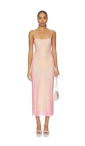 AREA Crystal Hotfix Cami Dress
