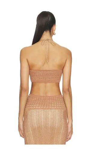 CAPITTANA Luli Halterneck Top With Metallic Knit