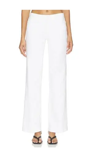 L'Agence Joanne Wide Leg Pant In White - Blanc