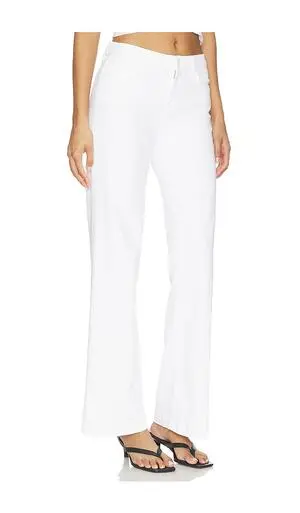 L'Agence Joanne Wide Leg Pant In White - Blanc