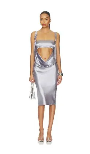 1XBLUE Cosmopolitan Midi Dress In Metallic