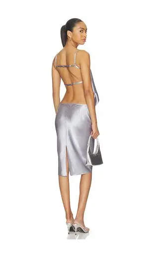 1XBLUE Cosmopolitan Midi Dress In Metallic
