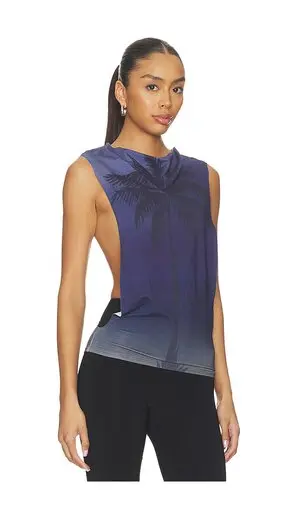 1XBLUE Palm Twist Tank Top