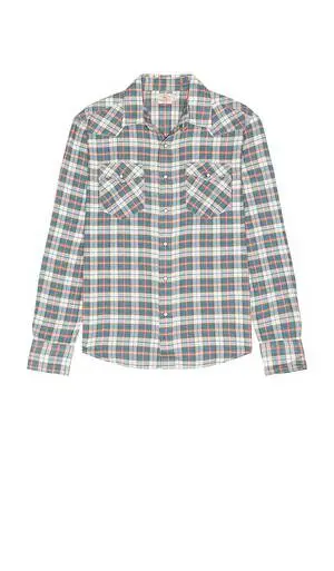 Faherty Brand Western Shirt In Blue,white