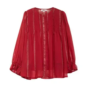 NIZA Striped Sheer Blouse