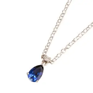 JUVETTI  Ori Pendant Necklace With Blue Sapphire And Diamond In White Gold Vermeil - Blue/white