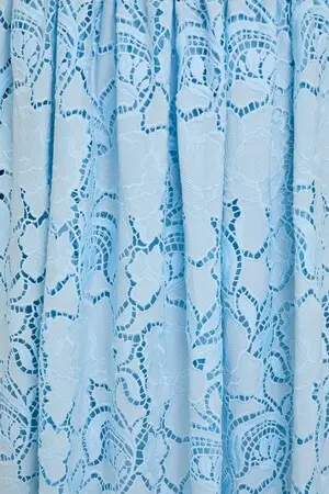 Erdem Gathered Guipure Lace Midi Skirt