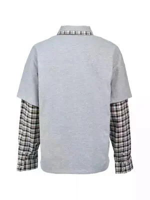 BREATH Layered-sleeve Crest-patch Polo Shirt - Grey