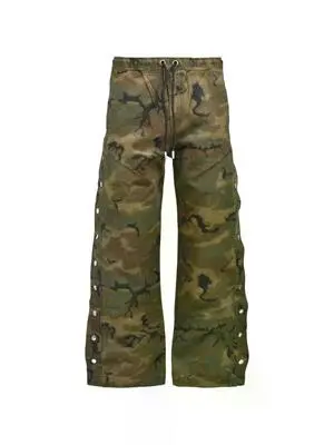 BREATH Camouflage-print Press-stud Trousers