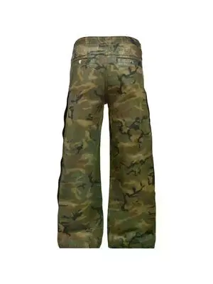 BREATH Camouflage-print Press-stud Trousers