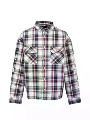 BREATH Check-pattern Graphic-print Shirt - Neutrals