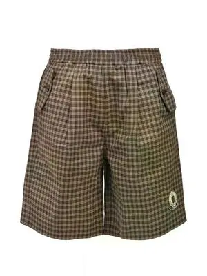 BREATH Check-print Pleated Shorts