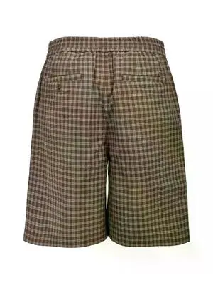 BREATH Check-print Pleated Shorts