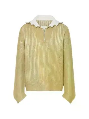 MAISON MARGIELA Ribbed Knit Half-zip Sweatshirt