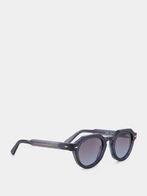 AHLEM Stormlight Round Acetate Sunglasses - Blue