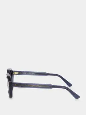 AHLEM Stormlight Round Acetate Sunglasses - Blue