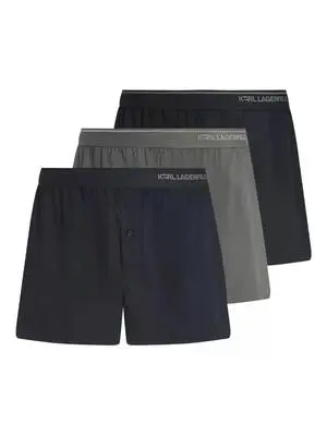 Karl Lagerfeld Ikon Logo-waistband Boxers - Black